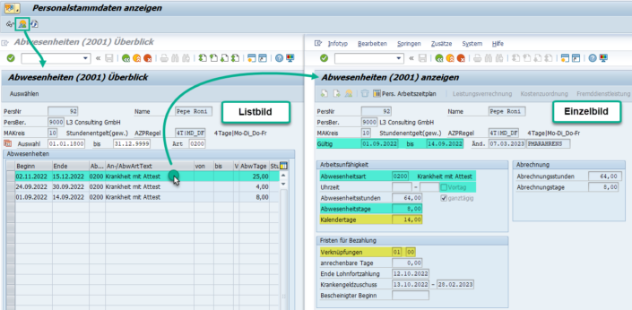 Das Infotyp-Listbild im SAP HCM anpassen & erweitern (Teil 1/2)